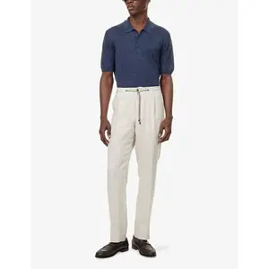 Corneliani Short-sleeve Linen And Silk-blend Polo Shirt