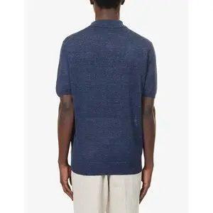 Corneliani Short-sleeve Linen And Silk-blend Polo Shirt