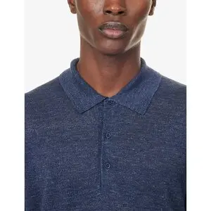Corneliani Short-sleeve Linen And Silk-blend Polo Shirt