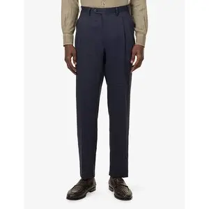 Corneliani Long-sleeve Pointed-collar Linen Shirt
