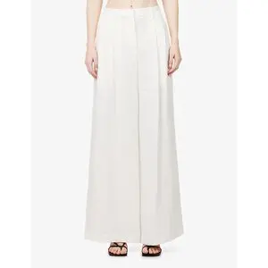 TWP Avery Wide-leg Pleated Linen Trousers