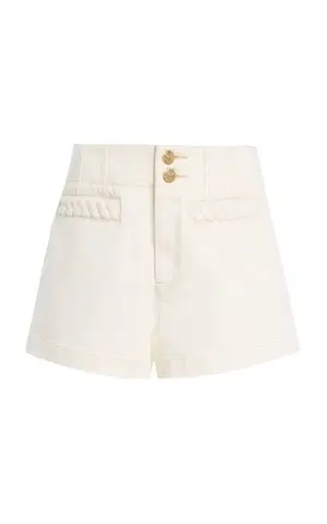 Zimmermann Roselight High-rise Denim Shorts - Ivory