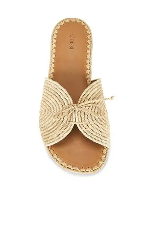 ODISSI Raffia Bow Detailing Slip-on Sandals