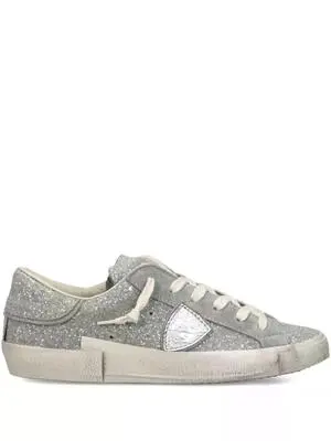Philippe Model Silver Tone Sneakers For Women