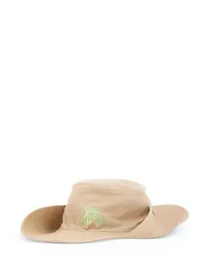 Attico Logo-embroidered Wide-brim Hat - Neutrals