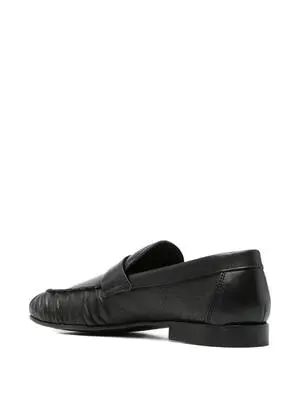 LEQARANT Ruched Leather Loafers