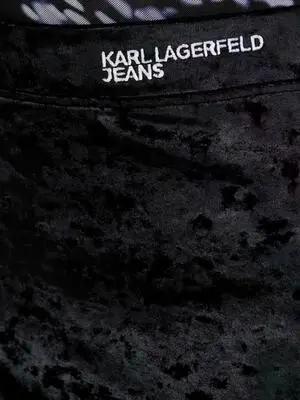 Karl Lagerfeld Crushed-velvet Mini Skirt
