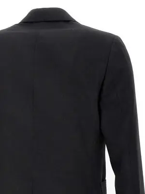 LARDINI Peak-lapel Wool Blazer - Black