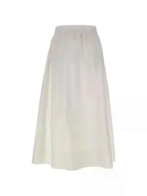 KAOS Palm-tree Embroidered Flared Skirt - Neutrals