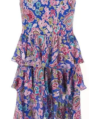 Rixo Amelle Ruffled Tiered Dress - Blue