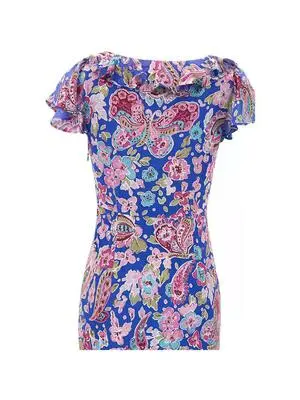 Rixo Amelle Ruffled Tiered Dress - Blue