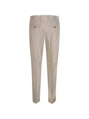 PT TORINO Pinstripe-print Pleated Trousers - Neutrals