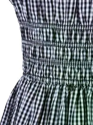 Michael Kors Gingham-check Smocked Mini Dress