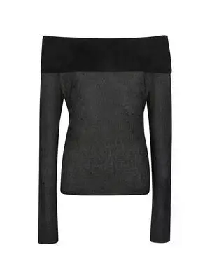 ROBERTO COLLINA Openwork Lace-effect Off-the-shoulder Sweater