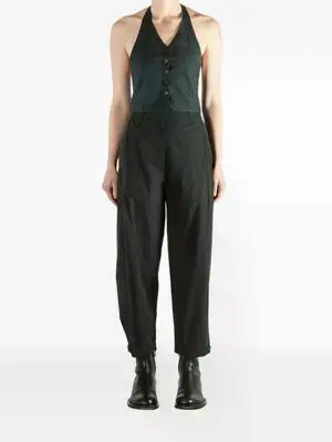 AMOMENTO Halterneck Button-up Top