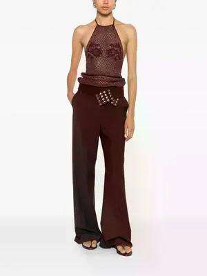 Amiri Sequin-embellished Open-knit Top