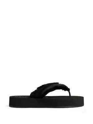 Balenciaga Jet Leg Frayed Flip-flops - Black