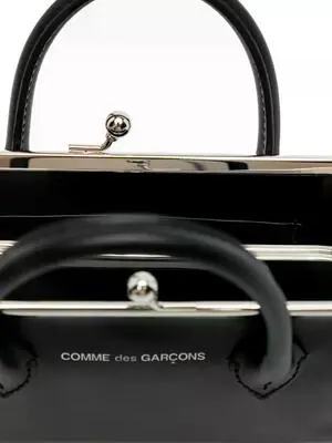 Comme Des Garçons Small Logo-print Handheld Bag - Black