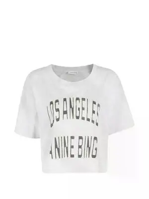 ANINE BING Johnny Cropped T-shirt - Grey