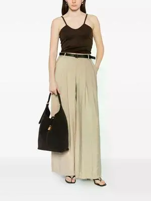 PHILIA LOFT Belted Pleated Trousers