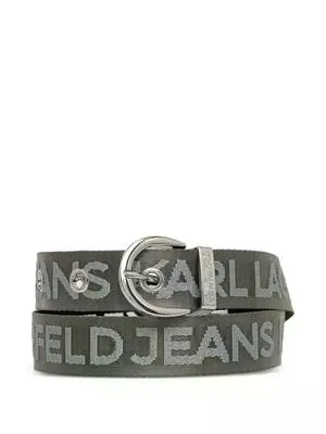 Karl Lagerfeld Logo-jacquard Reversible Belt - Grey