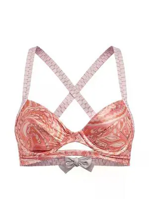 DEL MAAR Ruya Paisley-print Reversible Bikini Top - Orange