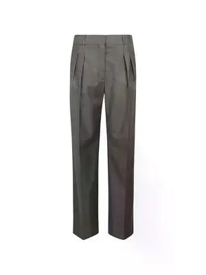 LOULOU Pleated Straight-leg Trousers - Brown