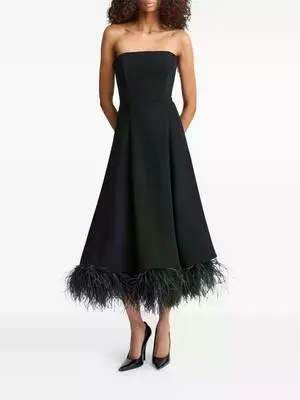 16Arlington Gioele Feather-trim Midi Dress