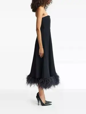 16Arlington Gioele Feather-trim Midi Dress