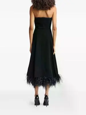16Arlington Gioele Feather-trim Midi Dress