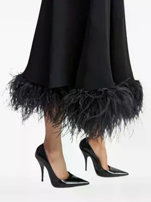 16Arlington Gioele Feather-trim Midi Dress
