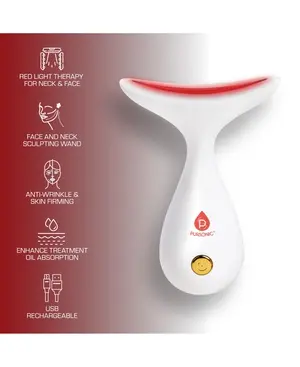 PURSONIC Led Light Therapy Neck And Face Sculpting Wand - White