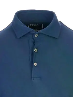 Fedeli Long-sleeve Polo Shirt - Blue