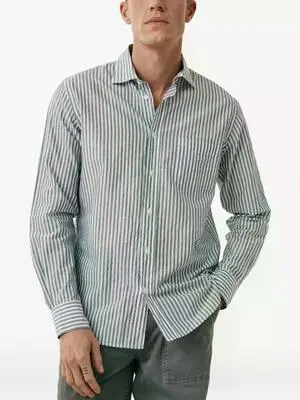 Hartford Paul Striped Chest-pocket Shirt - Blue
