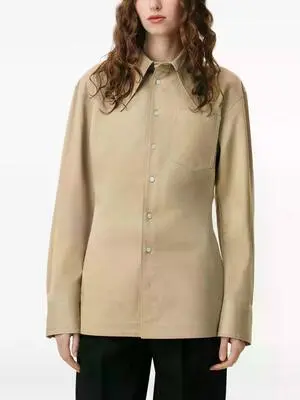 AMI Paris Cotton Fitted Shirt With Sharp Collar