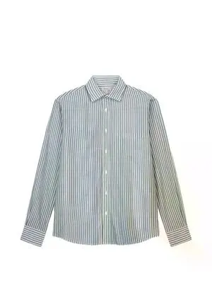Hartford Paul Striped Chest-pocket Shirt - Blue