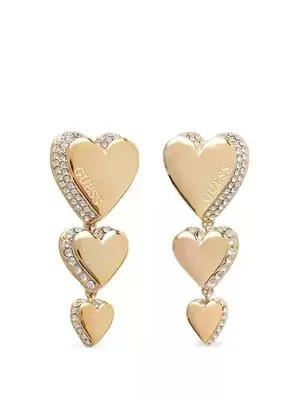 Guess Heart-motif Drop Earrings - Gold
