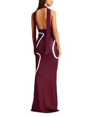 SNDYS. Jemima Halter Neck Maxi Dress