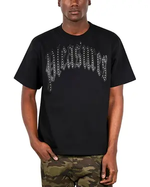 PLEASURES Stud Logo Crewneck T-shirt
