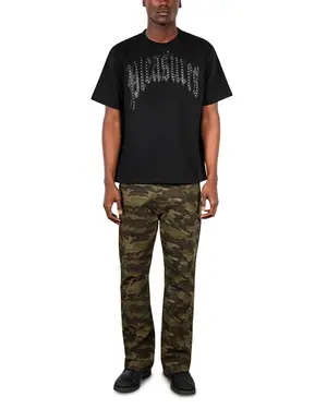 PLEASURES Stud Logo Crewneck T-shirt