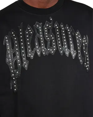 PLEASURES Stud Logo Crewneck T-shirt