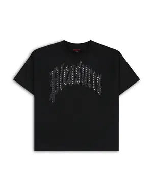 PLEASURES Stud Logo Crewneck T-shirt