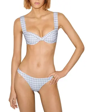 REFORMATION Campo Bikini Bottom - Crystal Check