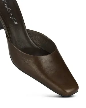 Jeffrey Campbell Leather Mule Pumps - Coffee