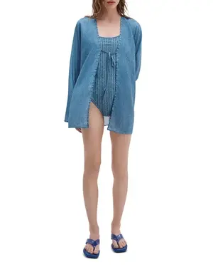 Rag & Bone Rb Miramar Crinkled Swim Cover-up Top