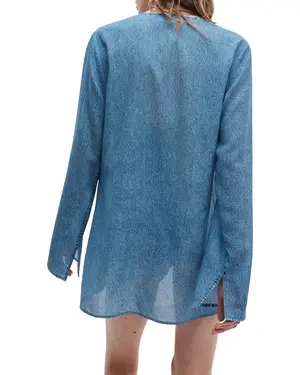 Rag & Bone Rb Miramar Crinkled Swim Cover-up Top