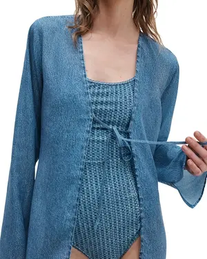 Rag & Bone Rb Miramar Crinkled Swim Cover-up Top