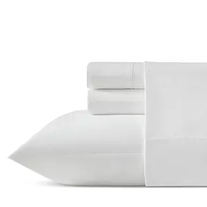 Vera Wang Egyptian Cotton Solid 4 Piece Sheet Set, King Cloud White