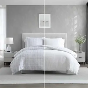 Vera Wang Blurred Plaid Cotton 3 Piece Comforter Set, King