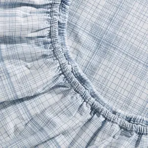 Calvin Klein Multi Grid Washed Cotton Percale 4 Piece Sheet Set, King